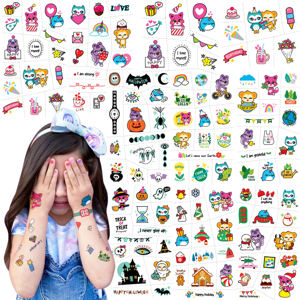 Temporary Tattoos for Kids (10 sheets/150 pcs inside) — SUYONCollection